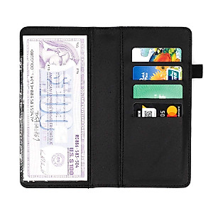 menesia Checkbook Cover for Men & Women RFID Leather Check Book Holder Wallet(Brown Deer)