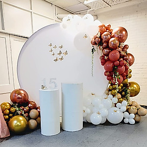 6.5x6.5ft White Round Backdrop Cover White Circle Backdrop Cover Round Fabric Photo Background for Photography Party Birthday Wedding Baby Shower Home Decorations