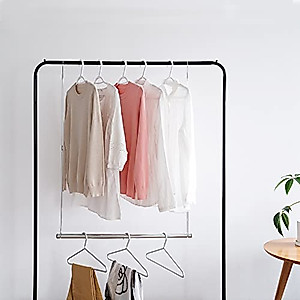 STORAGE MANIAC Hanging Closet Rod, Adjustable Width and Height Closet Hanging Organizer, Space-Saving Clothes Hanging Bar, Closet Extender Hanging Rod Double Closet Hanging Rod, 2 Pack Chrome