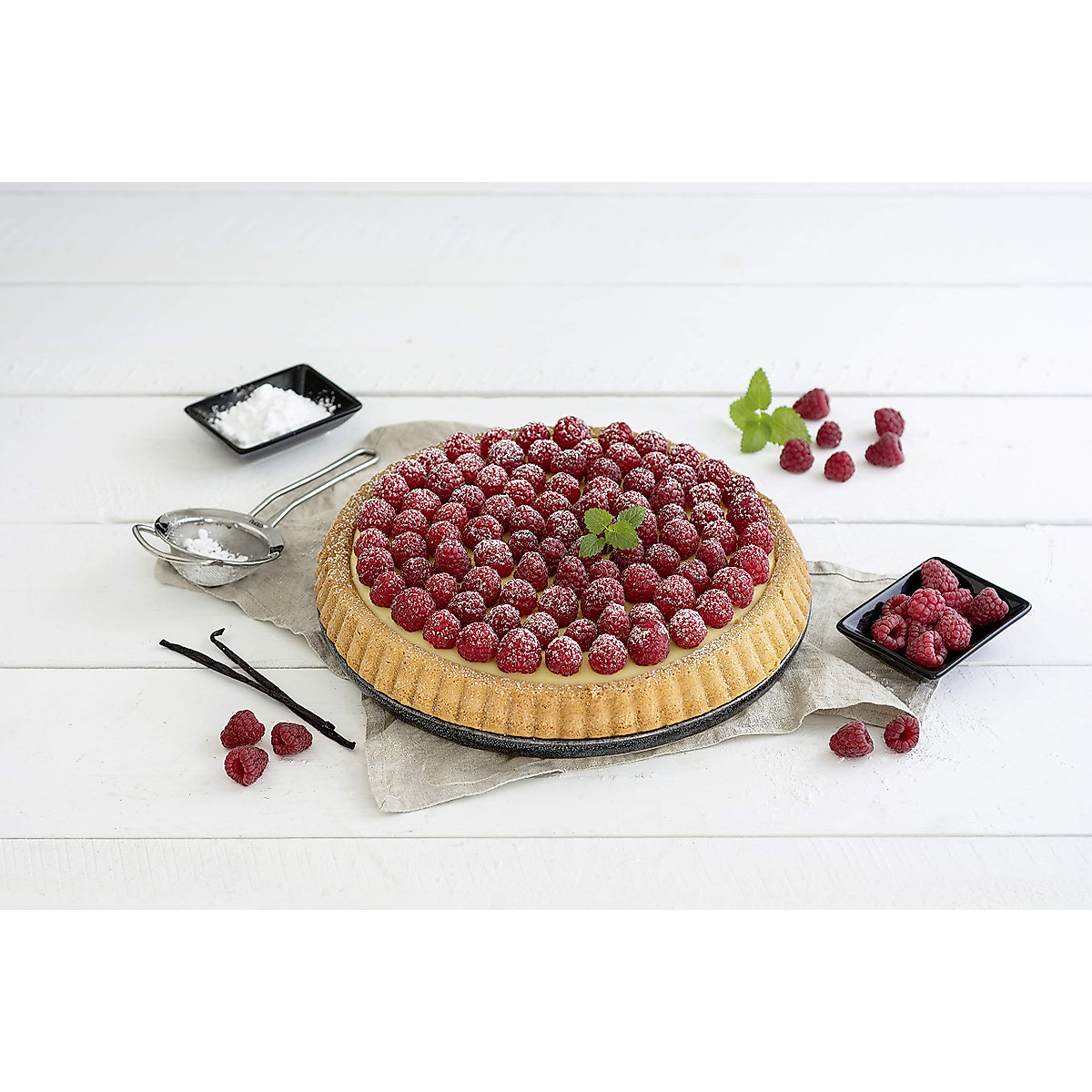 Zenker Non-Stick Carbon Steel Flan/Tart Pan, 11-Inch, grey