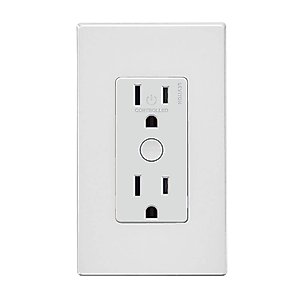 Leviton DW15R-1BW Decora Smart Wi-Fi Tamper Resistant Outlet, No Hub Required, Works with Alexa and Google Assistant, 1-Pack, White