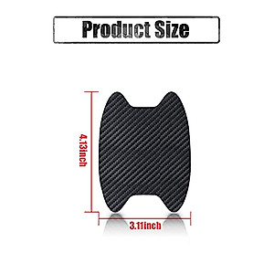 cueclue 4 Pack Car Door Handle Sticker, Carbon Fiber Anti-Scratches Protective Films, Car Door Scratches Protector, Door Handle Side Sticker, Auto Universal Door Handle Decoration Sticker (Black)