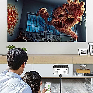 WiFi Projector 1080P Full HD 16-110in Large Screen LED Portable Outdoor Projector, 20000H Home Theater Movie Projector Compatible with HDMI, USB,AV,Laptop,Smartphone(US Plug)