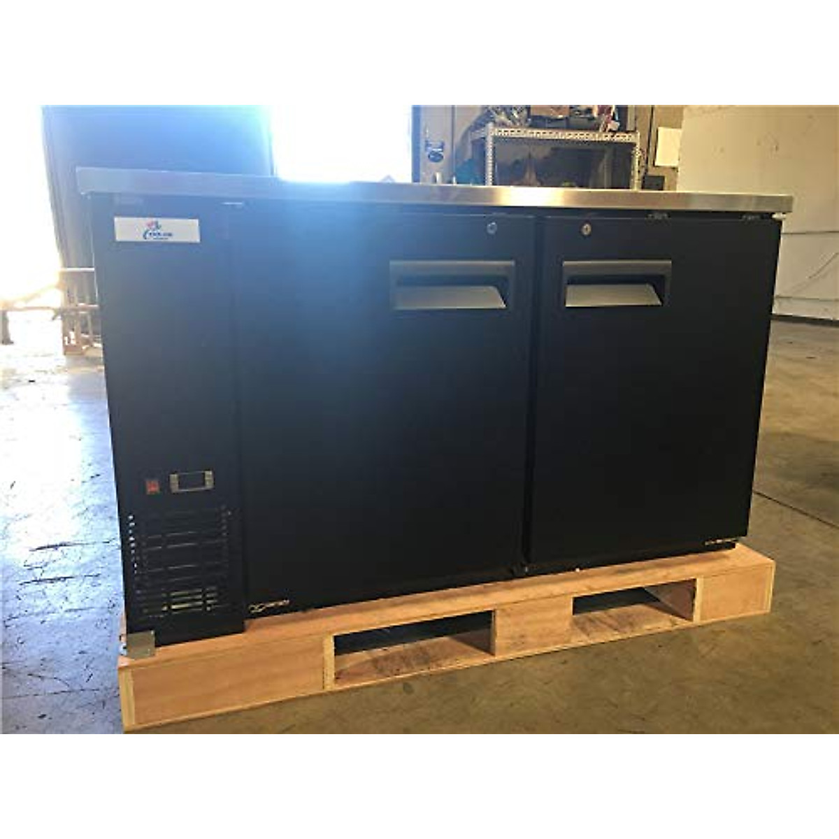 cooler depot Beer Keg Dispenser Kegerator 48" Commercial Refrigerator double Tap Black, Two Half Keg One Tower