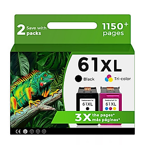 Relcolor High Yield HP61 XL Ink Cartridge for HP 61 61XL Black Color Combo for Envy 4500 5530 4502 5534 5535 Deskjet 2540 3050 1000 1510 1512 1010 1056 OfficeJet 4630 4635 2620 Series Printer HP61XL