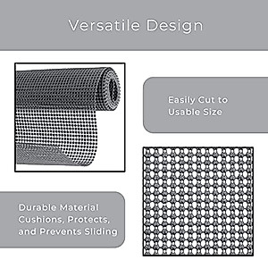 Smart Design Classic Grip Shelf Liner For Home Organization- Non Adhesive/Slip, Easy Clean - Perfect for Desk, Shelves, Kitchen, Bathroom, Cabinet Protection -Graphite Gray​