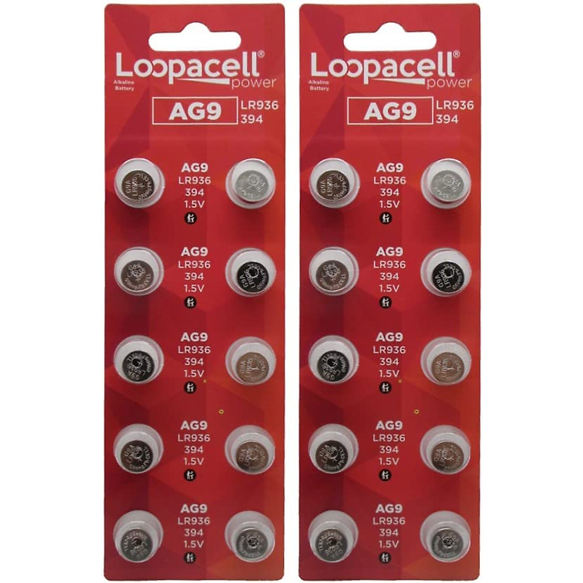 LOOPACELL 20 AG9 LR45 L936 1.5V Alkaline Button Cell Batteries