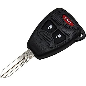 HQRP Key-Fob Remote Shell Case Cover Smart Key Keyless and Two Batteries Compatible with Dodge Ram 1500/2500/ 3500 2005 2006 2007 2008 05 06 07 08