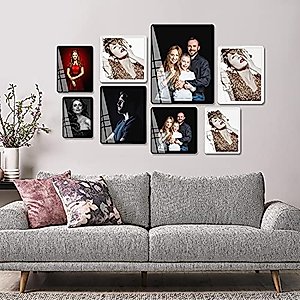 Bluesun 8x10 Picture Frame, Real Glass Frame, Cool 8×10 picture frame,can be Vertical and Horizontal, Matted for wall and tabletop Decor (8x10, Black)