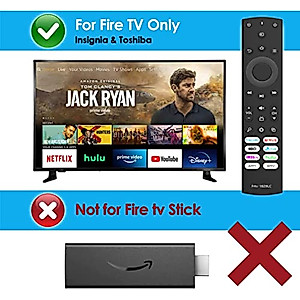 Replacement Remote for All Insignia Fire TVs and Toshiba Fire Edition/AMZ Omni Fire TV/AMZ 4-Series Fire TVs with Netflix, Prime Video, ImdbTV, Hulu and More