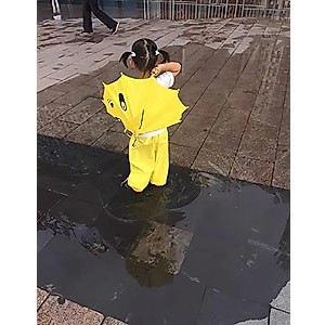 Toddlers Rain Waterproof Pants Little Boys Mud Dirty Proof Trousers Lightweight Hood Rain Poncho Kids Rain Suit Blue 1-2 Years