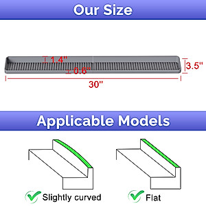 MOSTWOGO Silicone Magnetic Stove Top Shelf, 30" Length Magnetic Spice Rack Over the Stove, Heat Insulated Kitchen Gadgets - Zero Installation, Baffles All Around, Non-Slip Spice Shelf (Grey)