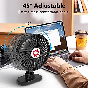 HZD USB Fan, Portable Quiet 3 Speeds Wind Desktop Personal Fan,Small But Powerful, Plug in Power Fan for Home Office Travel Bedroom Desktop (Black)