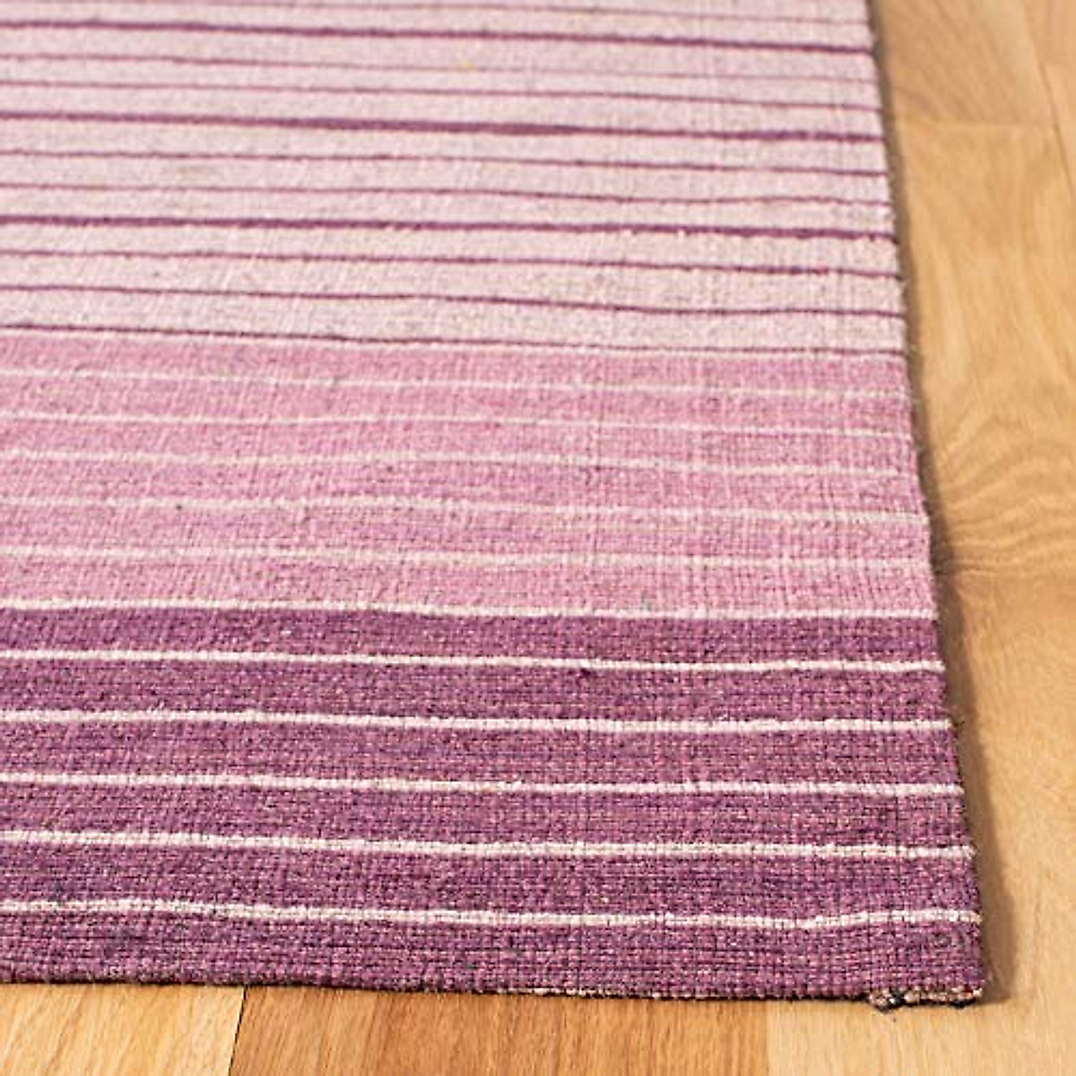 SAFAVIEH Marbella Collection Area Rug - 5' x 8', Lilac, Handmade Flat Weave Stripe Wool, Ideal for High Traffic Areas in Living Room, Bedroom (MRB281A)