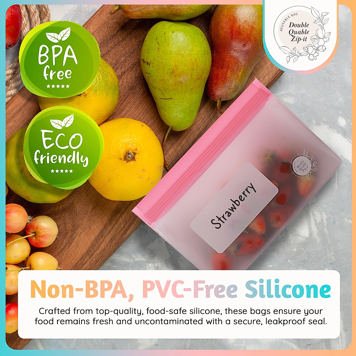 Reusable Silicone Food Storage Bags – 21-Pack Stand-Up, BPA-Free, Freezer, Dishwasher Safe & Eco-Friendly – 4 Gal, 6 L, 7 M, 3 S + Rack – Airtight Leakproof, Organization and Storage Bags (Multicolor)