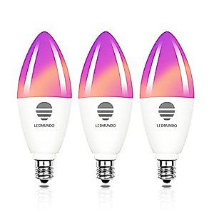 Smart Light Bulbs, White Light 2700k-6500k 600LM - 6W LED Candelabra Bulb E12 Base - 60W Equivalent - WiFi Light Bulb - B11 RGB Color Changing Bulb, Compatible with Alexa Google Assistant, 3 Pack