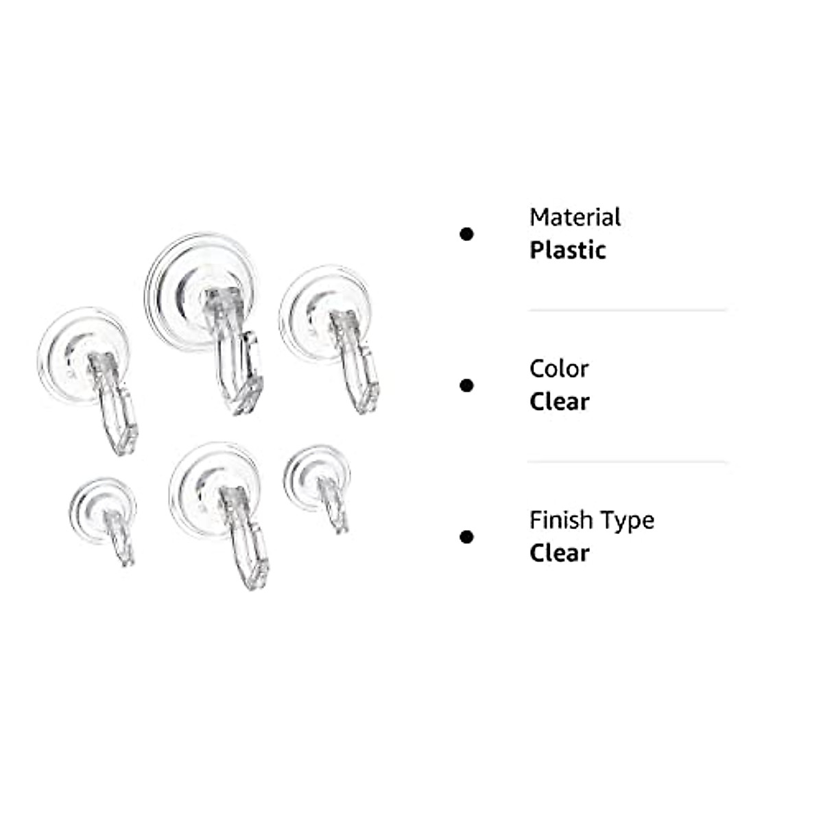 iDesign Hooks, Set of 6, Clear, 6 Count