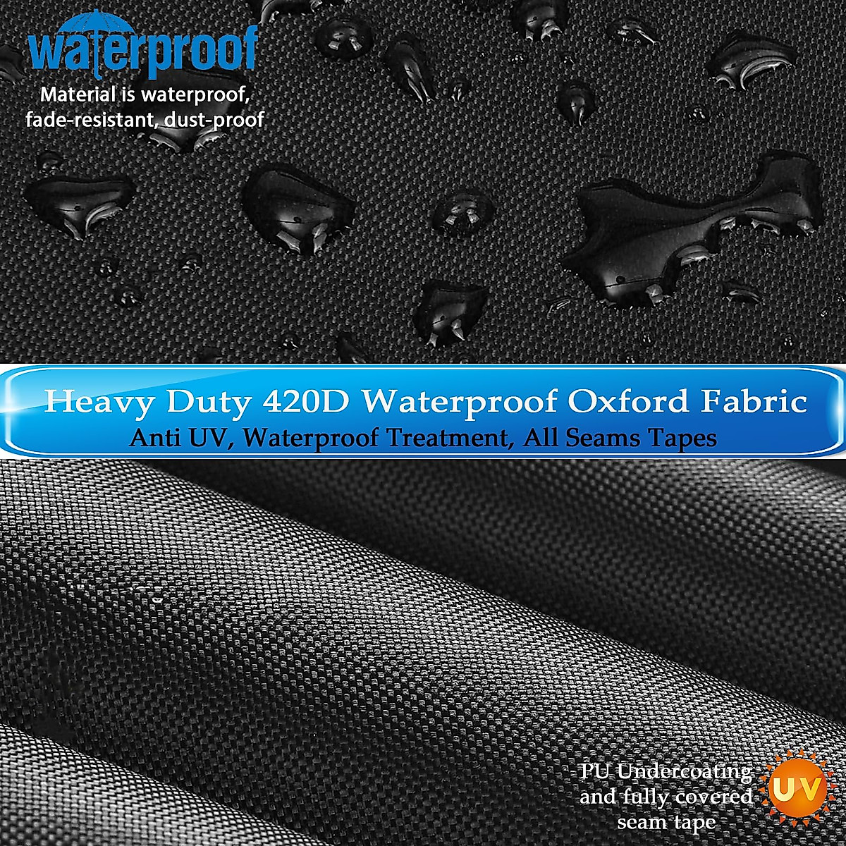 Grill cover, Grill cover for outdoor grill, Bbq cover, Universal grill cover, 420D Oxford cloth UV/Water/Dust resistant with black storage bag (58" L x 24" W x 48" H)