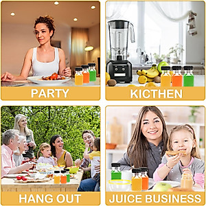 Lainrrew 24pcs 4oz Plastic Juice Bottles with Black Caps - Reusable Clear Containers, Tamper Proof Lids for Smoothies, Milk & Beverages