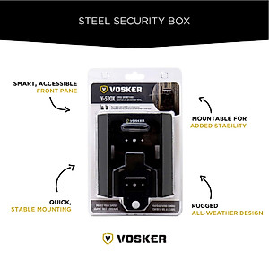 Vosker V100 and V200 Waterproof Outdoor Camera Security Box - Protective Heavy Duty Steel Case | Weather & Animal Resistant with Easy Accessible Panel (150)