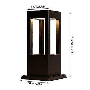 CZLZY Modern Simple LED Pillar Lamp Fashion Aluminum Square Column Light Outdoor Waterproof Post Light Courtyard Garden Floor Lamp Lawn Lamp Street Lamp Landscape Light