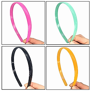 Yazon 13pcs 12mm Plastic Headbands for Girls Women Colorful Hair Headband with Teeth Thin Hair Bands