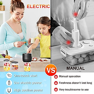 Electric Mason Jar Vacuum Sealer, Sinvitron Food Vacuum Saver Sealer Machine, Cordless Vacuum Sealer Kit for Wide-Mouth & Regular-Mouth Mason Jars, for Food Storage Black…