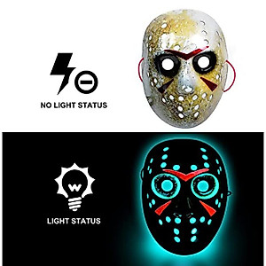 SOUTHSKY LED Mask,M205,Full Face Masks with Luminous Blue Neon Lights for Halloween,Festival,Carnival,Fancy Costume,Cosplay Party