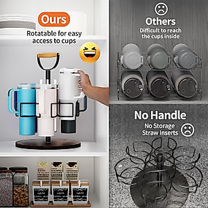 Ansbell Water Bottle Organizer Holder Compatible for Stanley Cup and Straw with Handle,Rotatable Cup Holder Rack,Kitchen Organizers and Storage for Stanley Cup Accessories