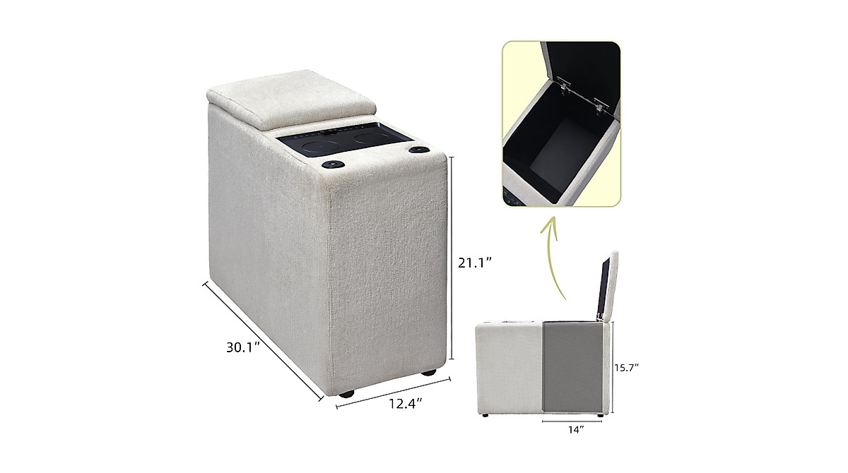 beyond SMART End Table with Audio & Wireless Charging