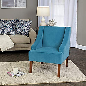 HomePop Swoop Arm Living-Room-Chairs, Velvet Teal