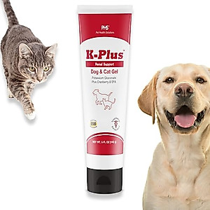 K-Plus Potassium Gluconate Renal Gel Plus Cranberry and EPA for Dogs and Cats - Veterinarian Approved Renal Supplement - Supports Potassium Balance - 5 oz