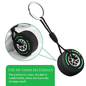 kingsea Racing Tire Keychain, 3D Cute Tire Key Chain, Soft Rubber Wheel Tyre Auto Keychain, Used for Car Decoration, 3PCS