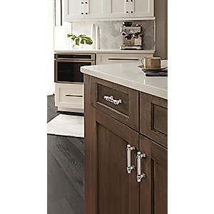 Amerock | Cabinet Pull | Clear/Polished Nickel | 3-3/4 inch (96 mm) Center to Center | Glacio | 1 Pack | Drawer Pull | Drawer Handle | Cabinet Hardware