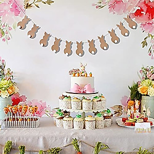 Bunny Banner - Happy Easter Banner,easter Birthday Party Decorations,easter Bunny Hanging Wreath, Happy Easter Home Decoration for Mantels