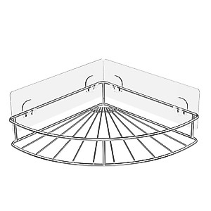 Toxz Stainless Steel Adhesive Corner Bathroom Shelf Storage Wall Shelf Organizer,Shelves for Bathroom/Kitchen,22×22×6.5cm(Ship from US!)