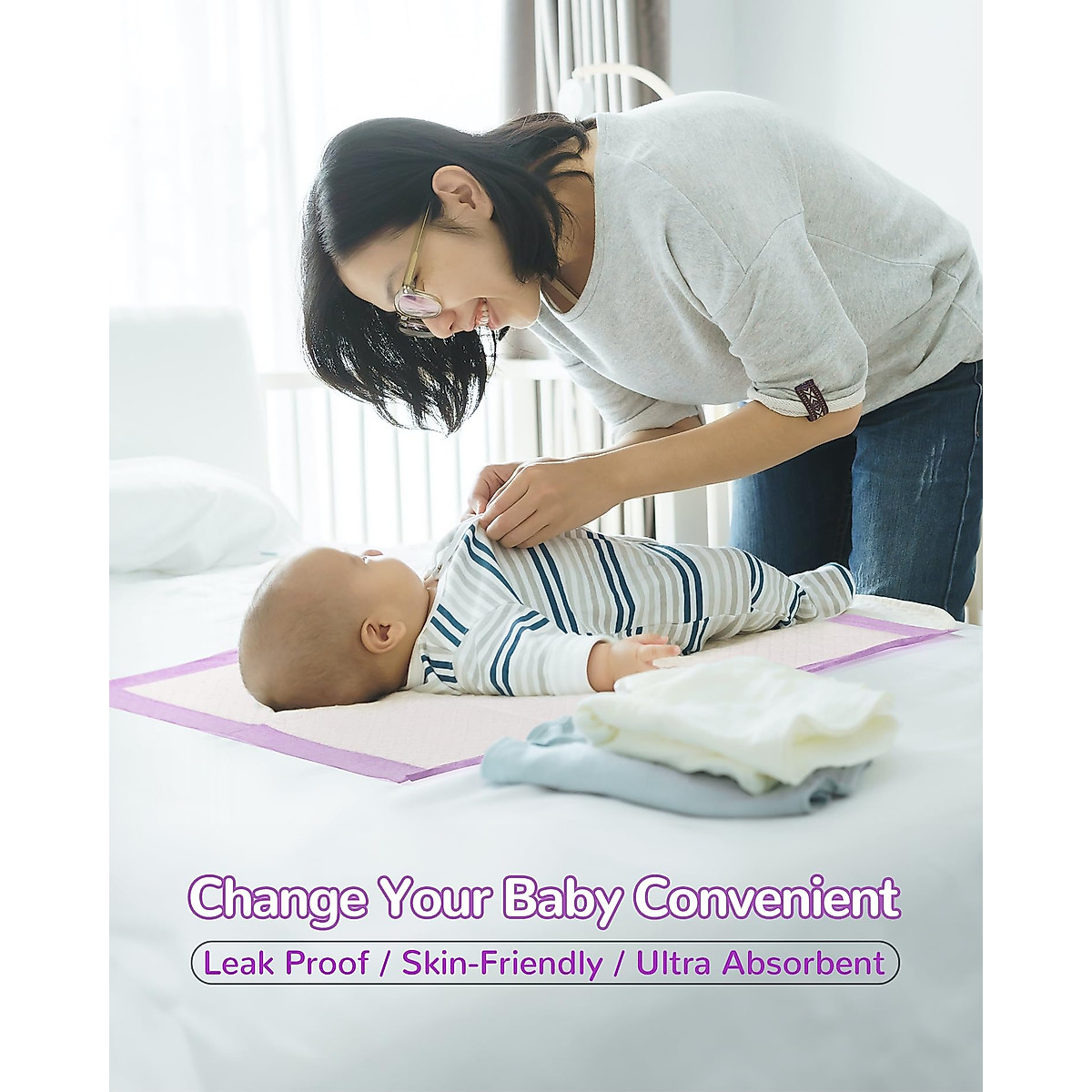 Baby Disposable Changing Pads 100 Pack Disposable Baby Underpads Ultra Soft Waterproof Diaper Changing Liners 13 x 18 in