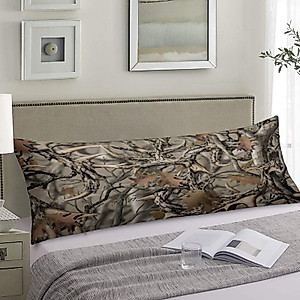 Lycomify Body Pillow Cover,Hunting camo Background Printed Long Pillow Cases Protector with Zipper Decor Soft Large Covers Cushion for Beding,Couch,Sofa,Home Gift 20"x54"