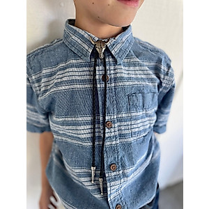 AZORA Western Cowboy Bolo Tie Men Leather Necktie Rope Cord Pendant Necklace Braided Jewelry for Men