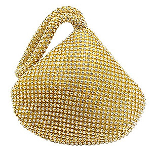 Women's Evening Clutch Bag Girls Sparkling Handbag Bag Bling Bling Rhinestones Wedding Prom Party Club Purses (Gold)…