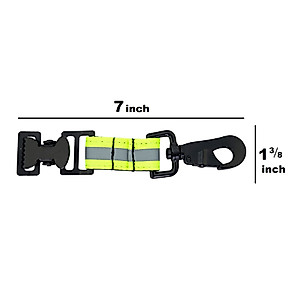 LINE2design Glove Strap - Firefighter Work Glove Holder - Emergency Firefighting Rescue Turnout Gear Reflective Nylon Webbing Gloves Safety Leash with Heavy Duty Alligator Clip - Green