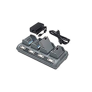4-Bay Battery Charger Kit, for Zebra Barcode Printer Batteries: QL420, QL320, QL220 - RW420, RW220 - QLn420, QLn320, QLn220