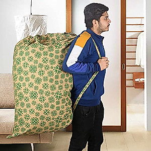 LFH Home Heavy Duty Extra Large Printed Canvas Laundry Bag Dirty Clothes Bag Organizer With Shoulder Strap, Durable Bag Pack For Home College Dorm Restaurents Students Camp Travel - 28x36 Inch