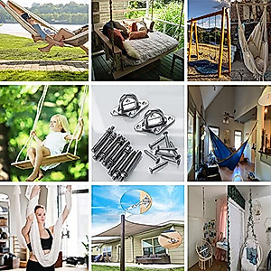 TooTaci 1000lb Capacity Hammock Hanging kit,Hammock Hooks Heavy Duty with Screw Bolts,Stainless Steel Hammock Wall Hooks for Wall/Ceiling Mount,Indoor Outdoor Wall Mount Kit for Swing Chairs Hanging