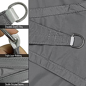 Sutekus Sun Shade Sail Canopy Waterproof Triangle Canopy UV Block Awning for Patio Outdoor Backyard Garden 9.8' x 9.8' x 9.8' (Grey)