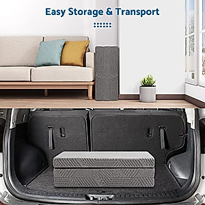 IULULU Folding Mattress, 4-Inch Single Size Tri-Fold Memory Foam Mattress Topper with Breathable & Washable Cover, Portable and Foldable Mattress for Floor, Guest Bed, Camping - CertiPUR-US Certified , Grey