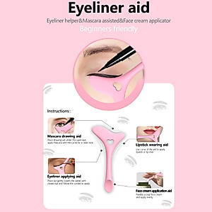 Eyeliner Stencils Wing Tips, Silicone Eyeliner Aid, Marscara Drawing Aid, Lipstick Wearing Aid, Face Cream/Mask Applicator, Easy Makeup Tool, Resusable