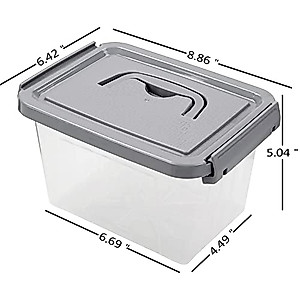 Ggbin 3.5 Quart Latch Storage Box, 4 Packs, Small Plastic Bin with Lid, F