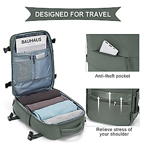 coowoz Large Travel Backpack For Women Men,Carry On Backpack,Hiking Backpack Waterproof Outdoor Sports Rucksack Casual Daypack Travel Essentials（Olive Green Minimalist）