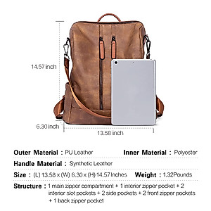 CLUCI Leather Backpack Purse for Women Crossbody Bags Purses for Women, Leather Messenger Tassel Bag